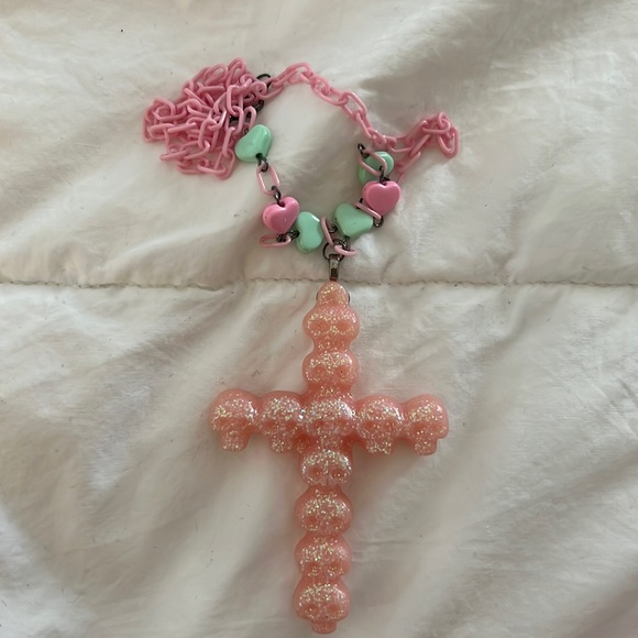 Jewelry | Handmade Pastel Goth Cross | Poshmark